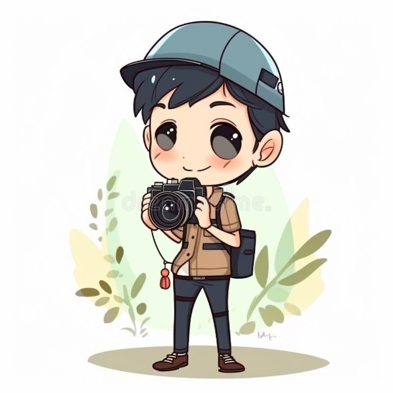 Cute Photographer Avatar. AI Generated Stock Illustration ...