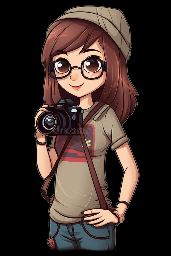 Photographer Avatar with Flat Design Long Shadow Style Stock Vector ...