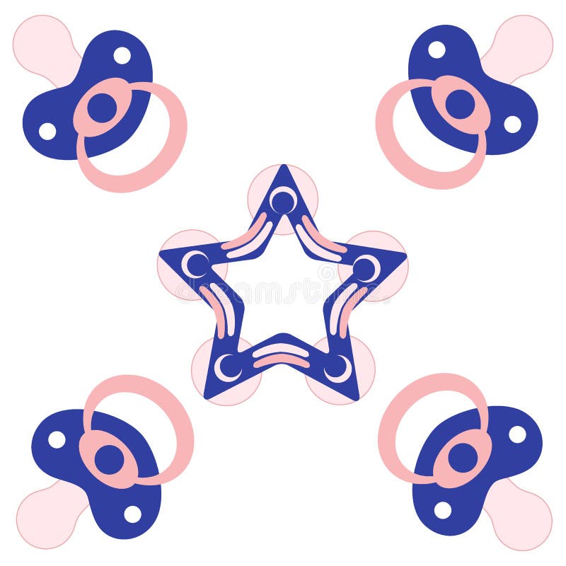 Cute Picture of a Baby Pacifiers and Teething Ring Stock Vector ...