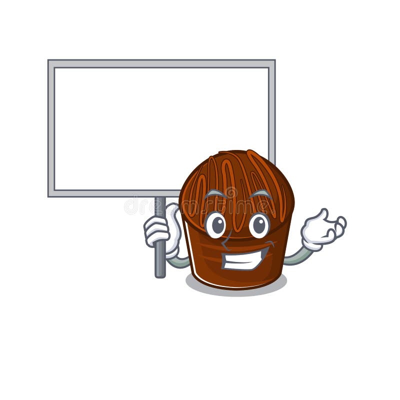 A Cute Picture of Chocolate Candy Mascot Design with a Board Stock ...