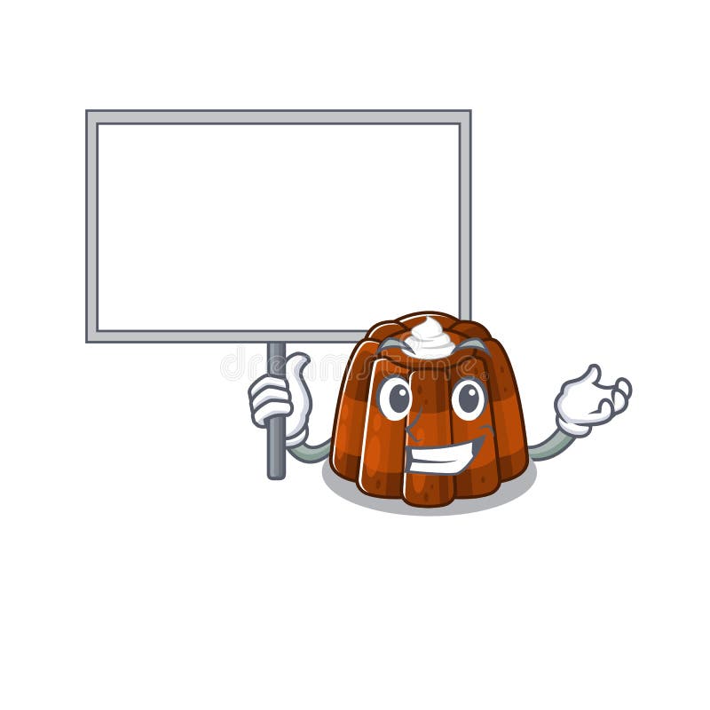 A Cute Picture of Chocolate Pudding Mascot Design with a Board Stock ...