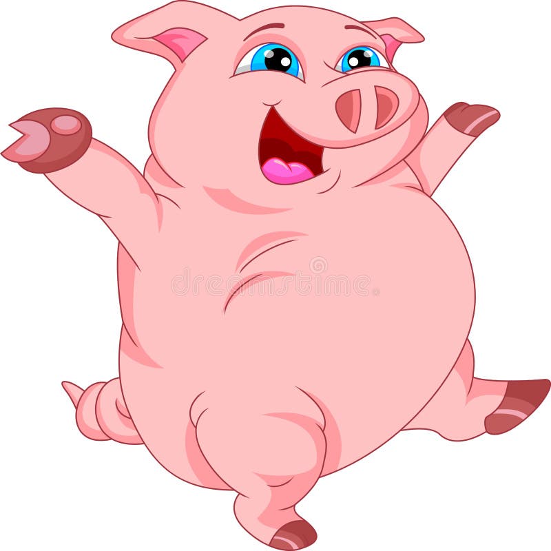 Cute pig cartoon stock vector. Illustration of cartoon - 34605639