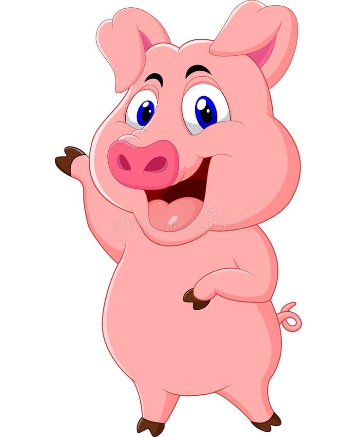 Cute pig cartoon stock vector. Illustration of cartoon - 34605639