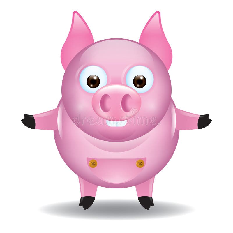 Cute Pig Cartoon. Vector Illustration Decorative Design Stock Vector ...