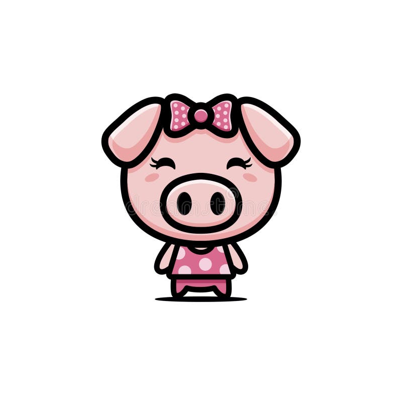 Cute Pig Character Vector Design Stock Vector - Illustration of design ...