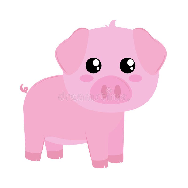 Cute pig icon stock vector. Illustration of character - 249247426