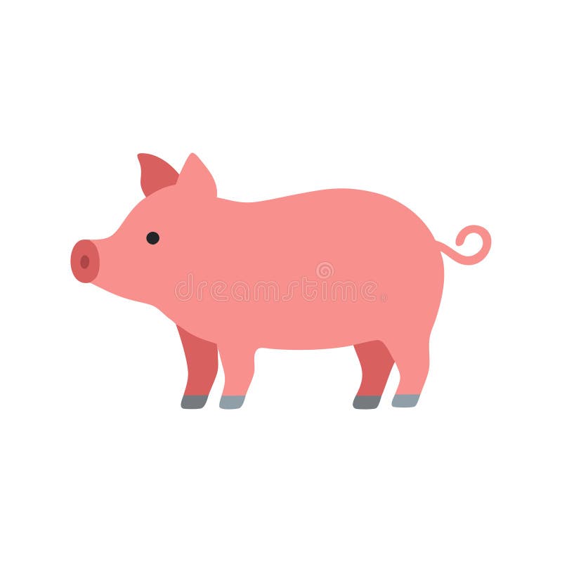 Cute Pig Icon for Farm Life Stock Photo - Illustration of ...