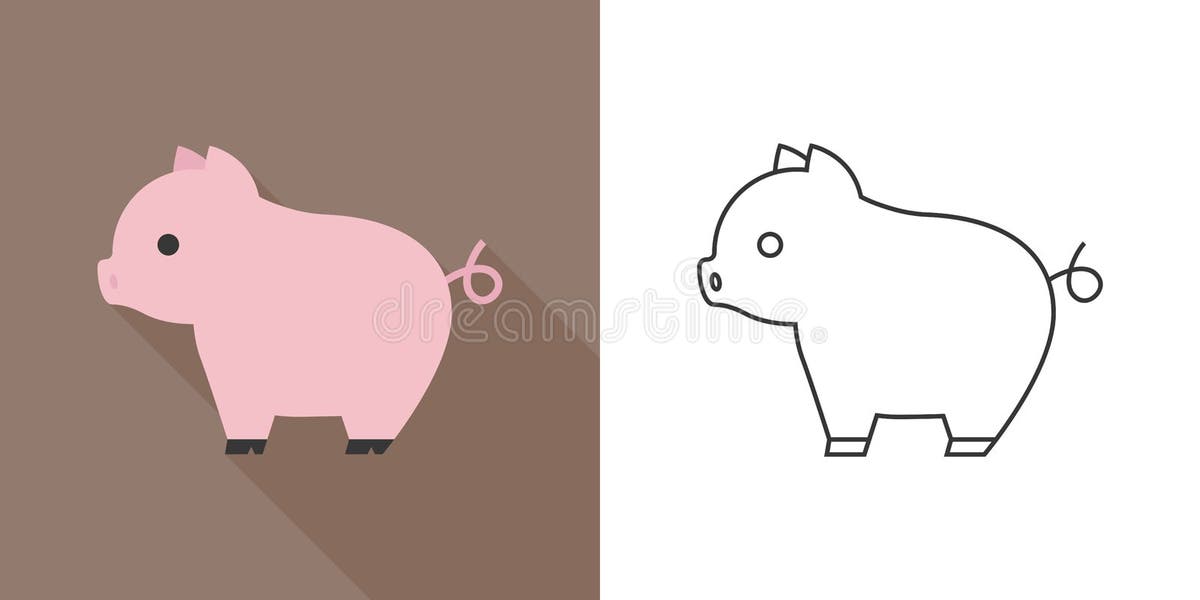 Cute Pig Outline Stock Illustrations – 7,488 Cute Pig Outline Stock ...