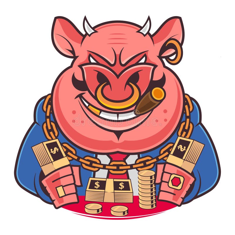 Cute Pig Illustration Pig Kawaii Chibi Vector Drawing Style Pig Stock ...