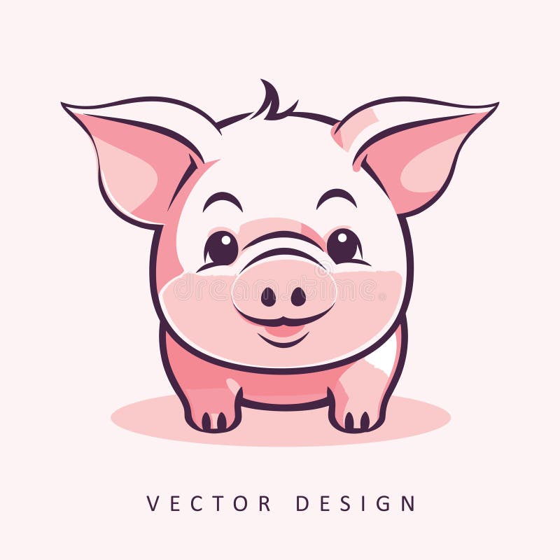 Cute Pig Minimalist Simple Vector Design AI Generated Stock Vector ...
