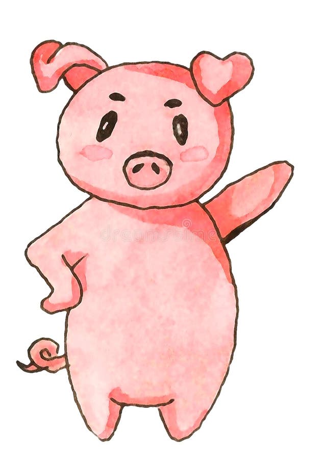 Cute pig waving hand. stock illustration. Illustration of pink - 205960431 Cute pig waving hand. stock illustration. Illustration of pink - 205960431