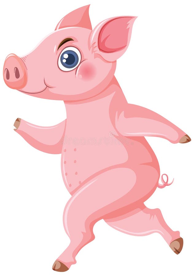 Cute Piglet Running Cartoon Character Stock Vector - Illustration of ...