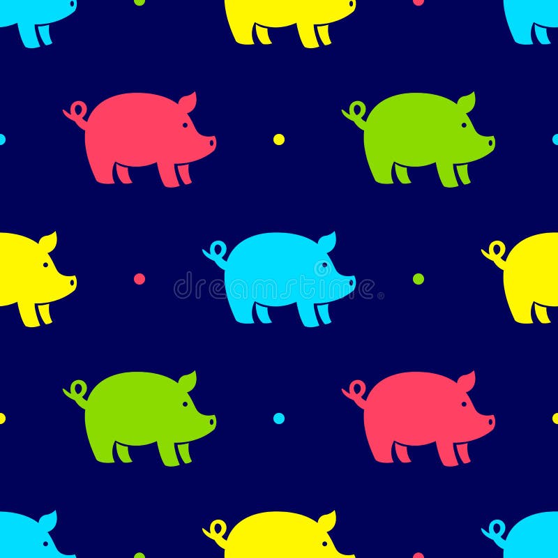Cute pigs seamless pattern stock vector. Illustration of paper - 122781519