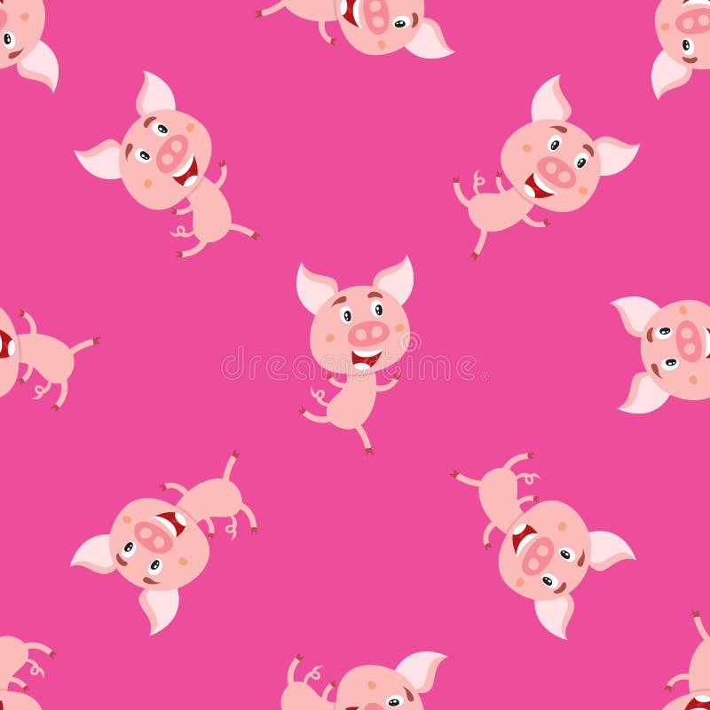 Cute pigs seamless pattern stock vector. Illustration of decoration ...