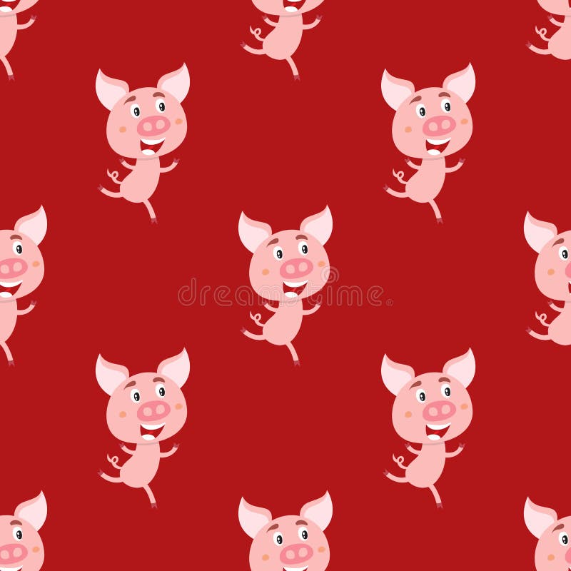 Cute pigs seamless pattern stock vector. Illustration of paper - 122869908