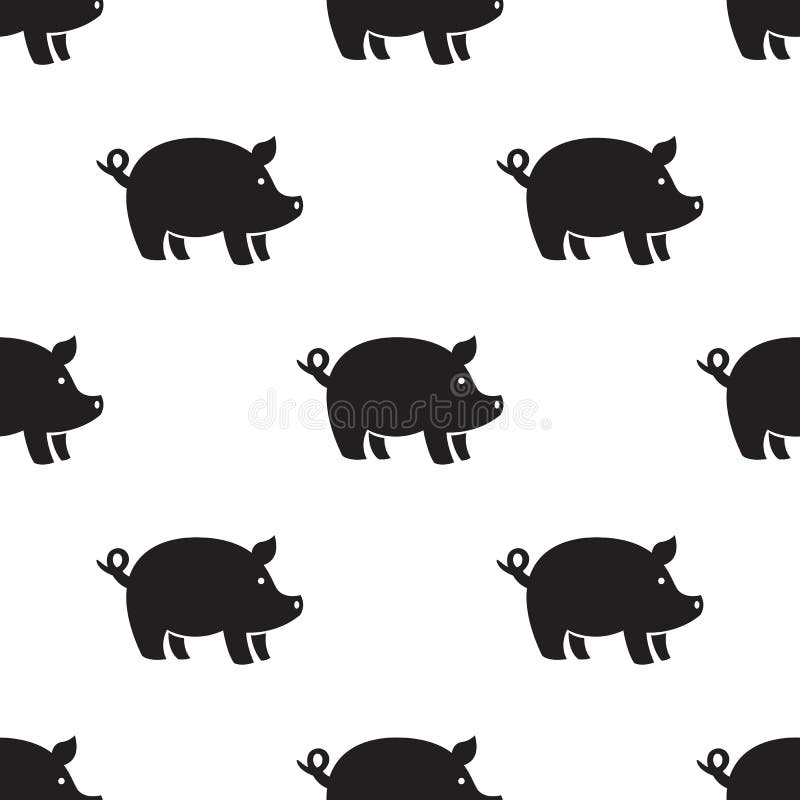 Cute pigs seamless pattern stock vector. Illustration of seamless ...