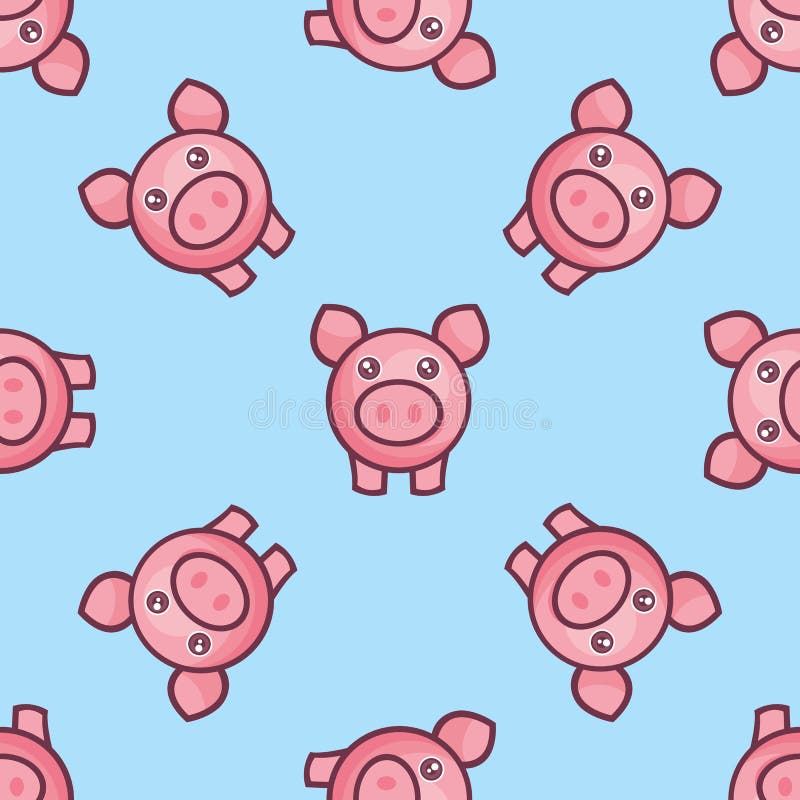 Cute pigs seamless pattern stock vector. Illustration of baby - 127269904