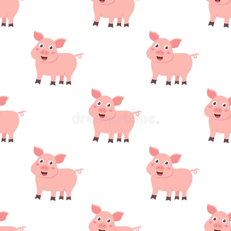 Cute pigs seamless pattern stock vector. Illustration of gift - 122793090