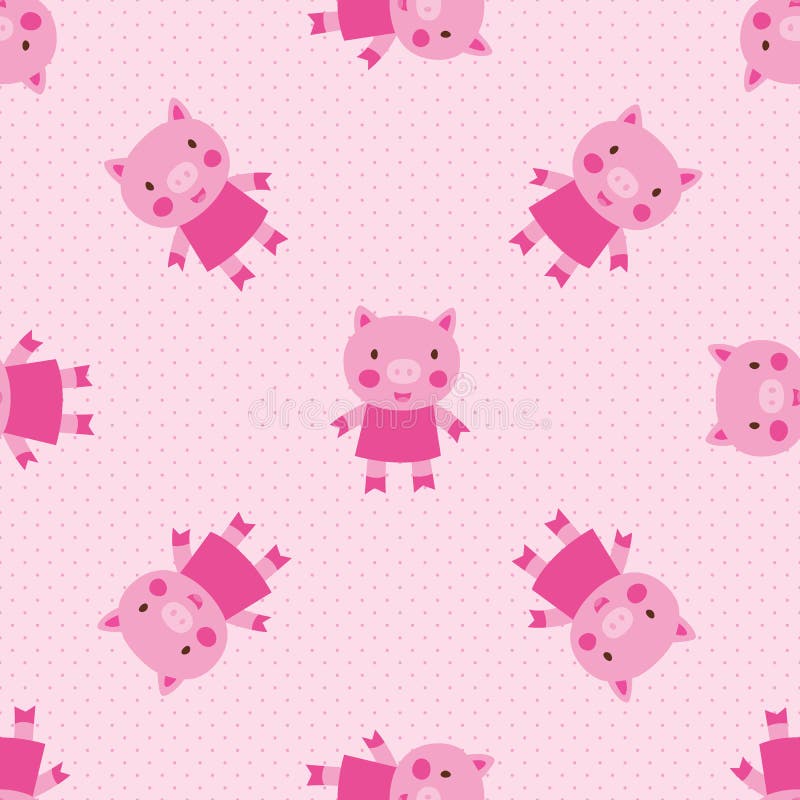 Cute pigs seamless pattern stock vector. Illustration of background ...
