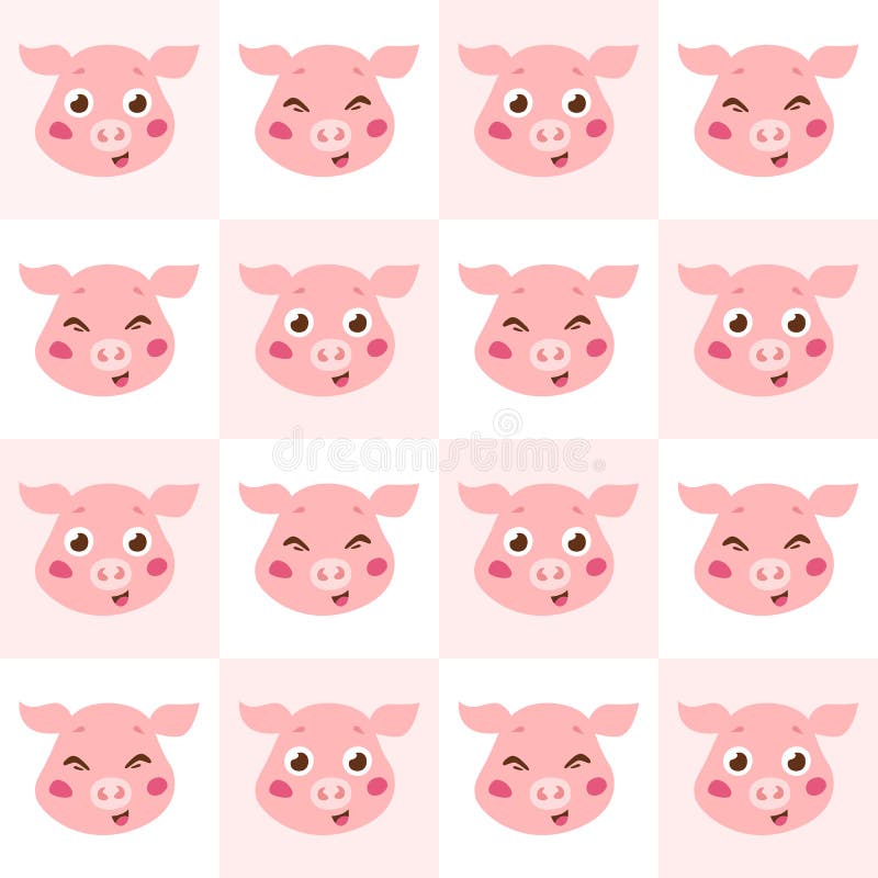 Cute pigs seamless pattern stock vector. Illustration of fabric - 122776869