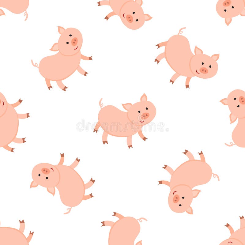 Cute pigs seamless pattern stock vector. Illustration of boar - 122800652