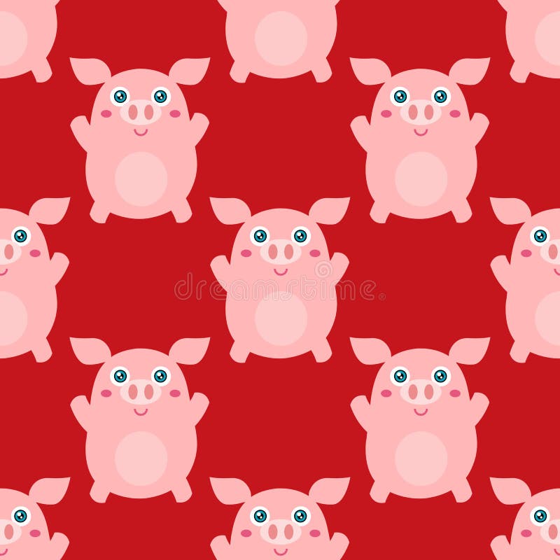 Cute pigs seamless pattern stock vector. Illustration of celebrate ...