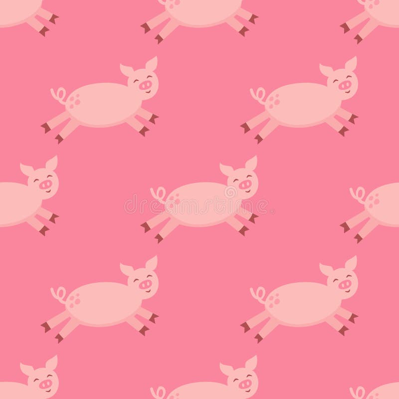 Cute pigs seamless pattern stock vector. Illustration of pink - 125809230