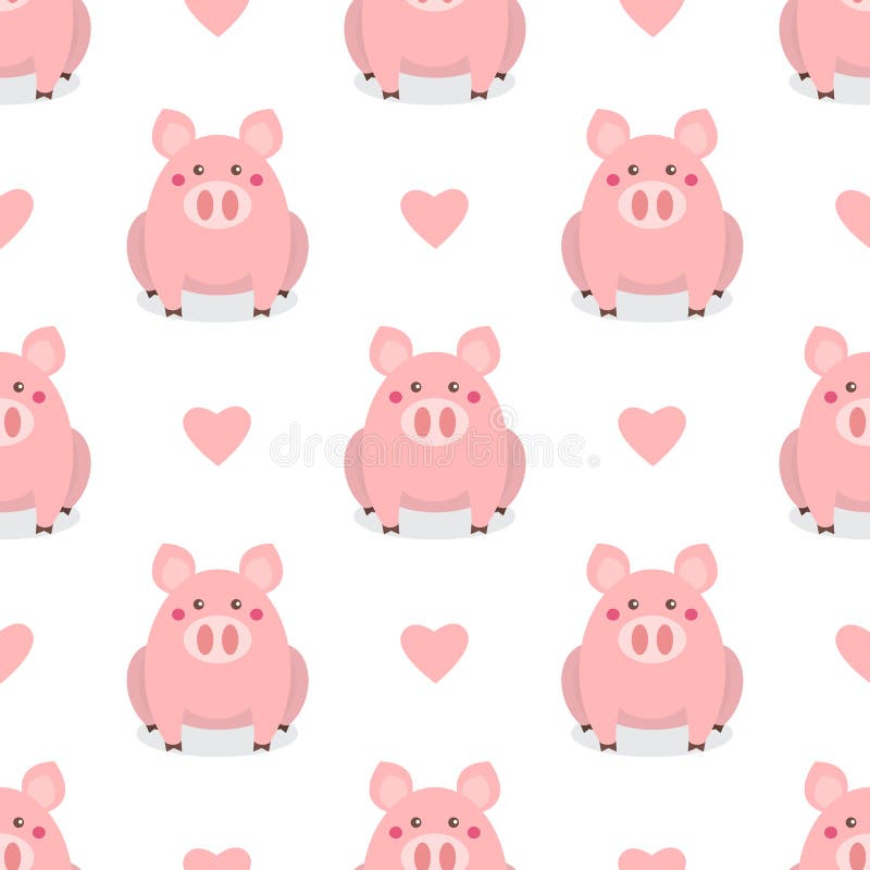 Cute pigs seamless pattern stock vector. Illustration of farm - 124742852