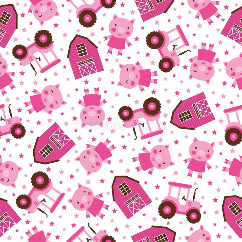 Cute pigs seamless pattern stock vector. Illustration of ballet - 124743340