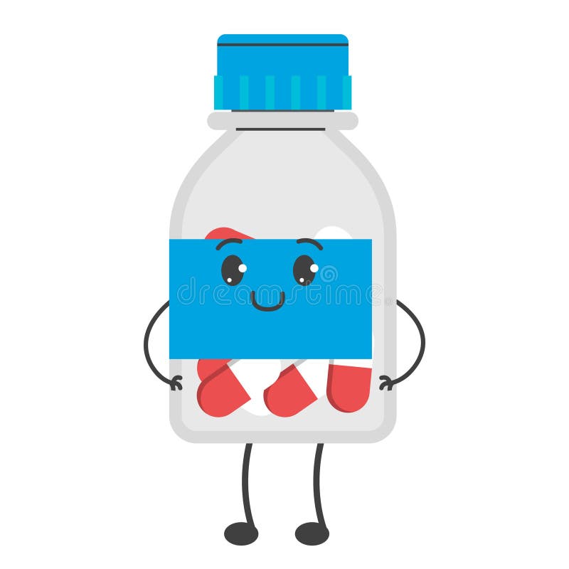 Cute Happy Funny Pill Bottle Vector Cartoon Stock Illustrations – 466 ...