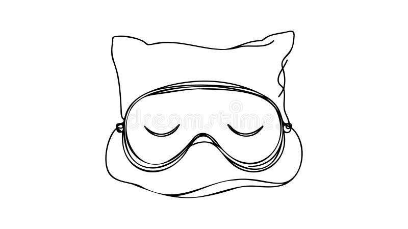 Cute Pillow in a Sleep Mask. World Sleep Day. Hug Pillow. One Line ...