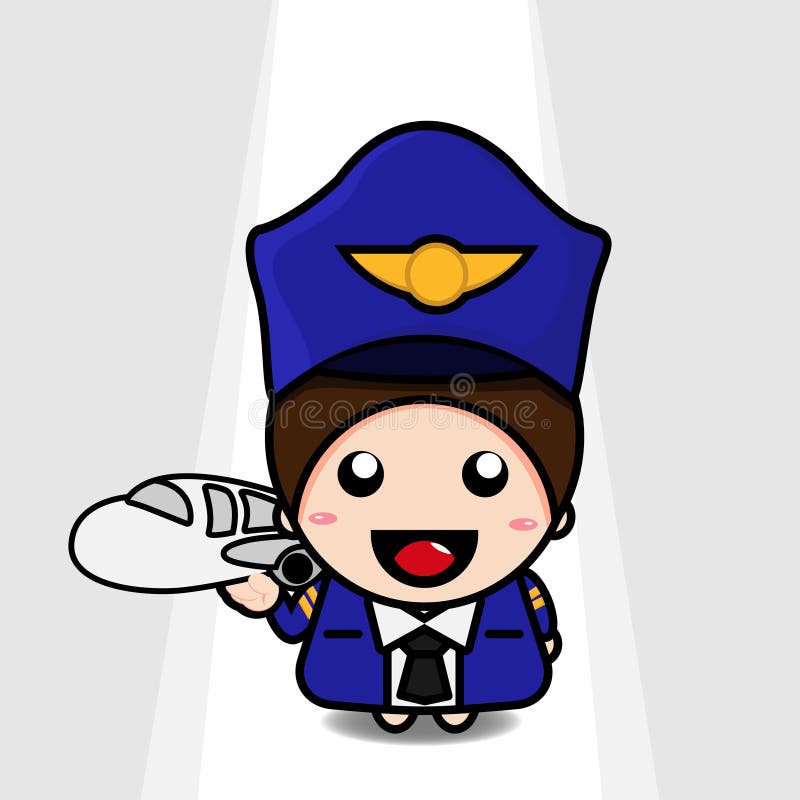 Cute Pilot Cartoon Vector With Airplanes Stock Vector - Illustration of ...
