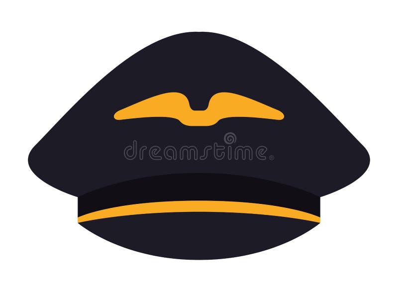 Cute Pilot Hat Isolated Icon Stock Vector - Illustration of head ...