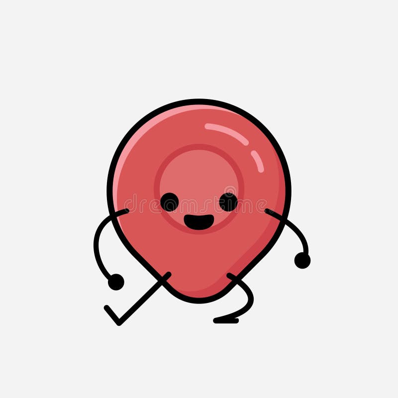 Cute Pin Point Icon Mascot Vector Character in Flat Design Style Stock ...