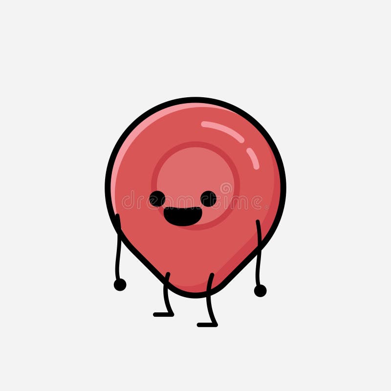 Cute Pin Point Icon Mascot Vector Character in Flat Design Style Stock ...