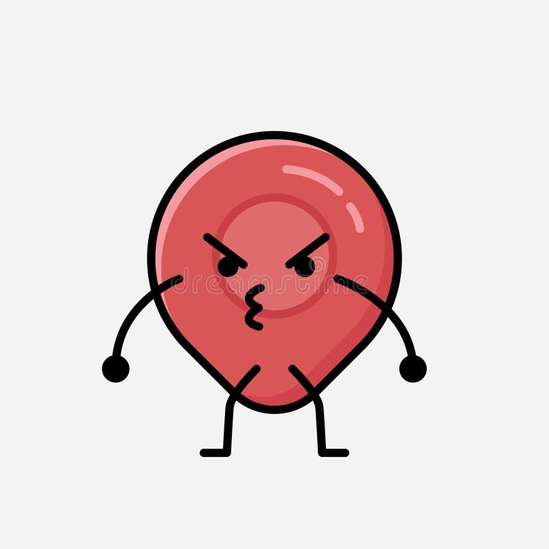 Cute Pin Point Icon Mascot Vector Character in Flat Design Style Stock ...