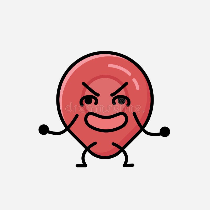 Cute Pin Point Icon Mascot Vector Character in Flat Design Style Stock ...