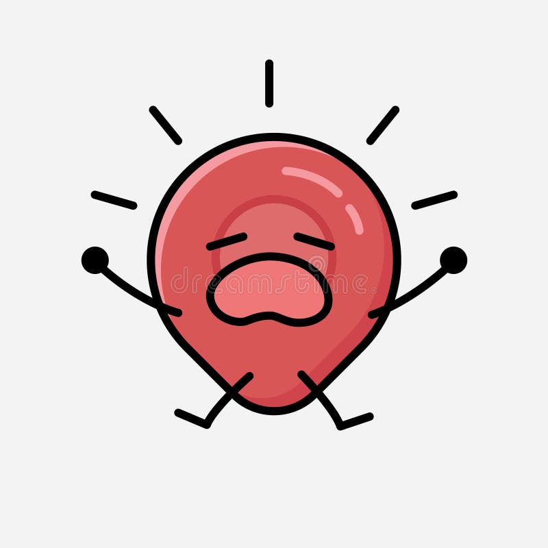 Cute Pin Point Icon Mascot Vector Character in Flat Design Style Stock ...
