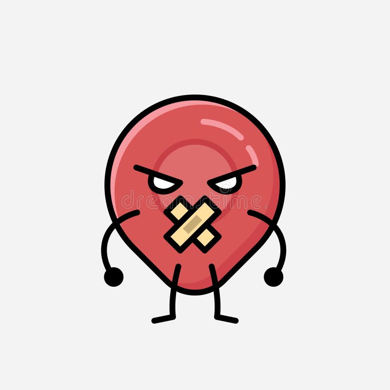 Cute Pin Point Icon Mascot Vector Character in Flat Design Style Stock ...