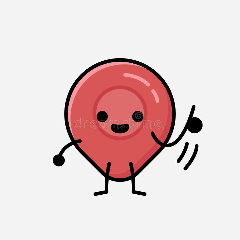 Cute Pin Point Icon Mascot Vector Character in Flat Design Style Stock ...