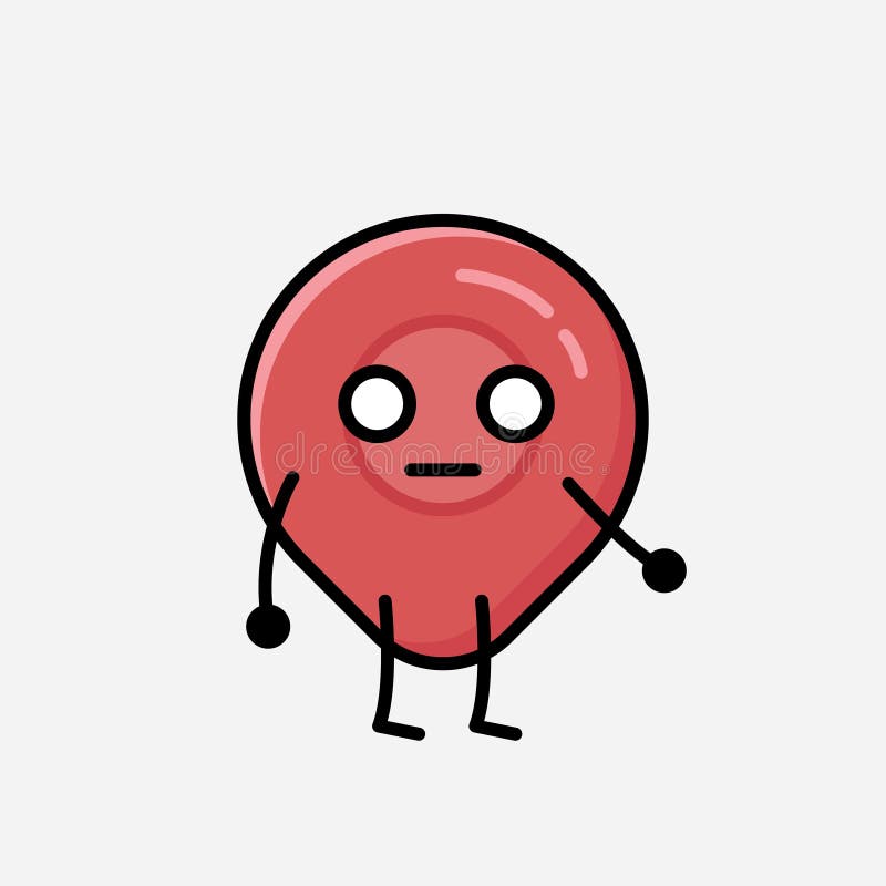 Cute Pin Point Icon Mascot Vector Character in Flat Design Style Stock ...