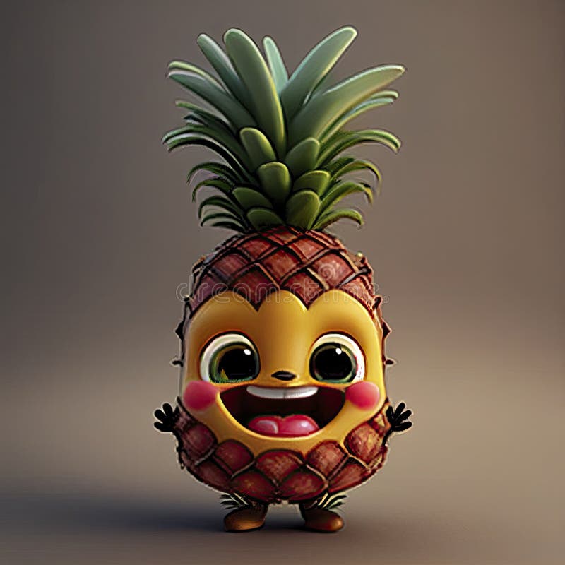 Cute Pinapple Cartoon Character Stock Illustration - Illustration of ...