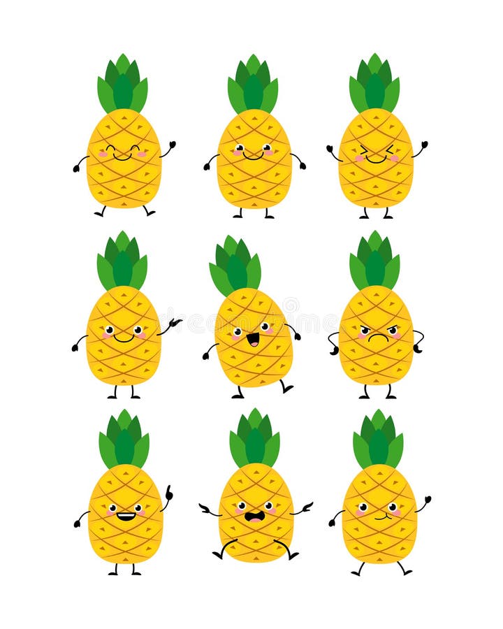Cute Pineapple Character Stock Illustrations – 7,137 Cute Pineapple ...