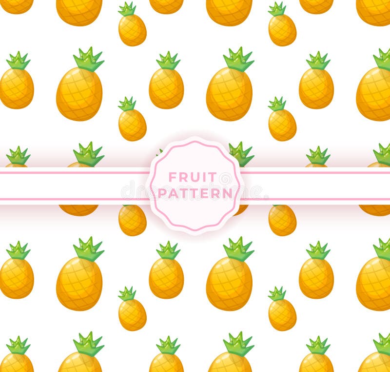 Cute Pineapple Seamless Pattern. Cute Fruits Pattern Premium Vector Stock Vector - Illustration ...
