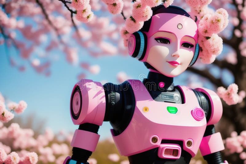 Android Robot Reads a Book, AI Generative Stock Illustration ...