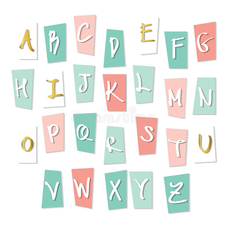 Cute Pink Blue Gold Alphabet.Type Letters Numbers Vector Design Stock ...