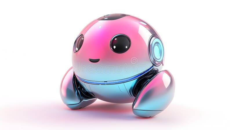 Cute AI Robot stock image. Image of design, blue, gadget - 369463989