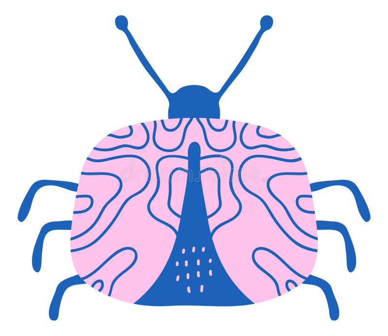 Cute Pink Bug. Elegant Beetle Print in Modern Style Stock Vector ...