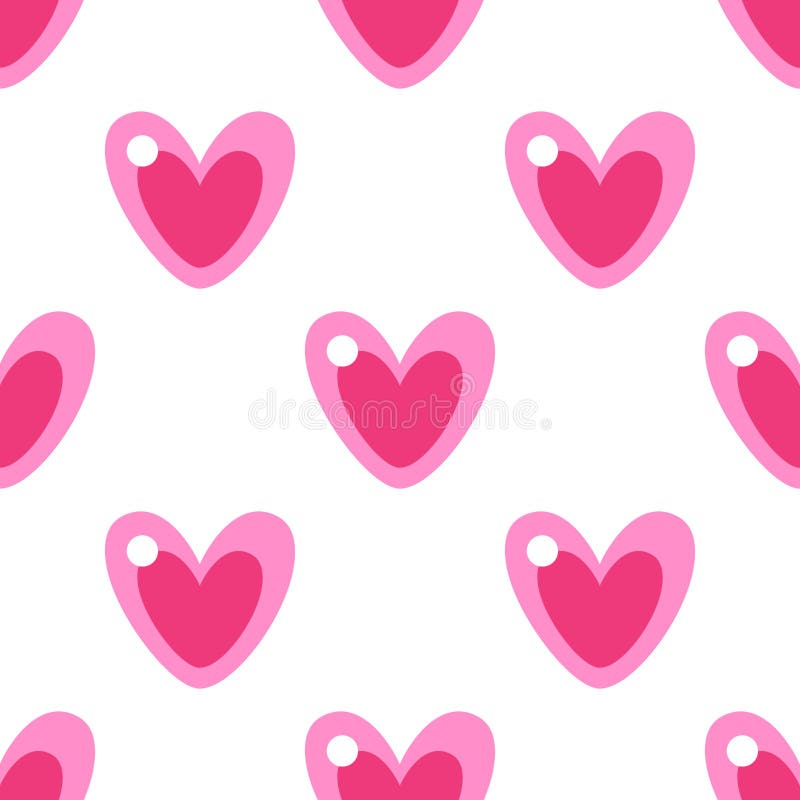 Cute Pink Cartoon Heart Pattern Stock Vector - Illustration of sticker ...