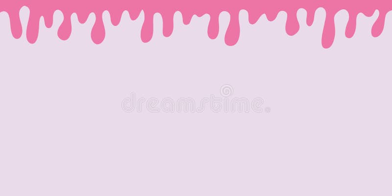 Cute Pink Drip Liquid Background, Vector Border Stock Vector ...